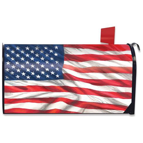 American Flag Waving Patriotic Magnetic Mailbox Cover Standard ...