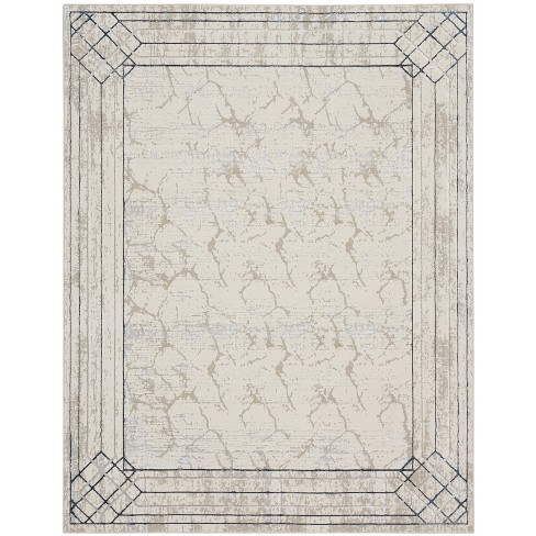 Nourison Glam 7'10" X 9'10" Ivory/taupe Mid-century Modern Indoor Rug ...