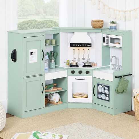 Best Choice Products Pretend Play Corner Kitchen, Interactive Wooden ...