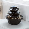 Nature Spring 3-tier Indoor Water Fountain With Led Lights And Rocks ...