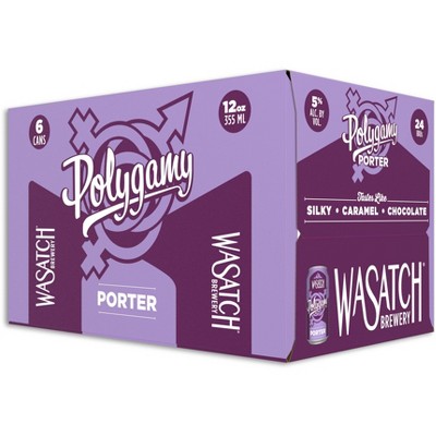 Wasatch Polygamy Porter Beer - 6pk/12 Fl Oz Cans : Target
