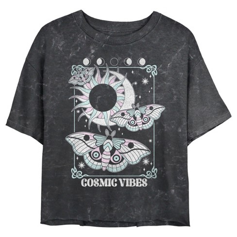 Juniors Womens Lost Gods Cosmic Vibes Moths T-shirt : Target