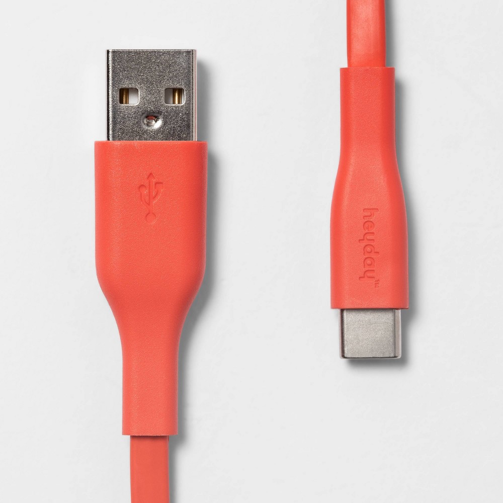 UPC 191907666045 - 3' USB-C to USB-A Flat Cable - heyday Vibrant Coral ...