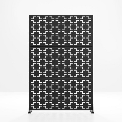 Pexfix 72 In. X 47 In. Outdoor Metal Privacy Screen In Streets Pattern ...