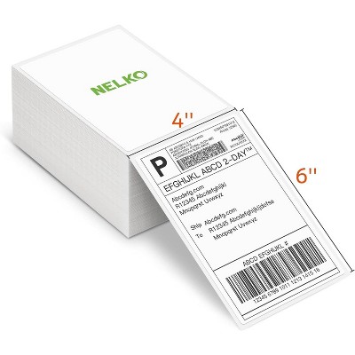 Nelko Genuine 4x6 Direct Thermal Shipping Label (Pack of 500 Fan-Fold ...