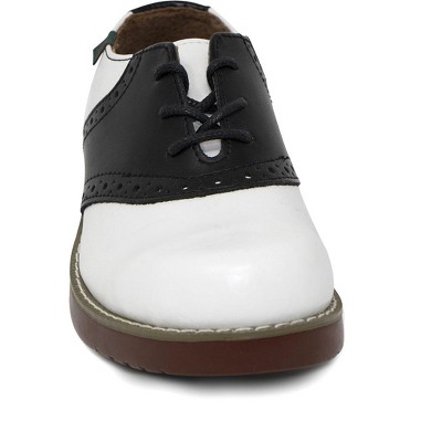 School Issue Girls Varsity Oxford Shoe, Wht/blk, 13 , Med : Target