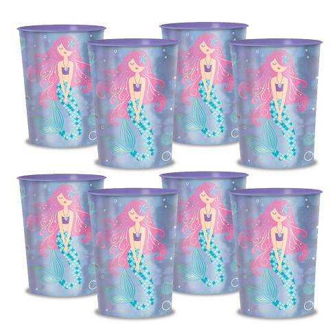 Birthday Express Shimmering Mermaids Plastic Favor Cup : Target