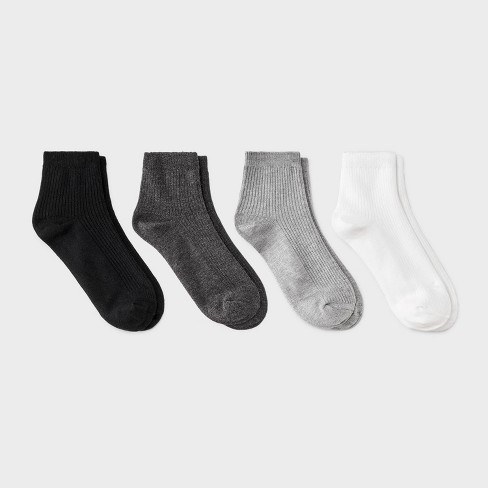 Women's Ultra Soft Everyday Rib-knit 4pk Ankle Socks - Auden™ White ...