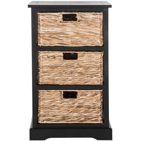 Halle 3 Wicker Basket Storage Side Table - Safavieh : Target