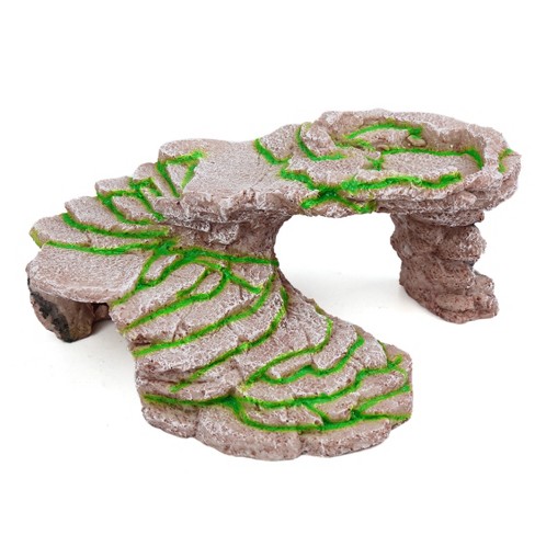 Unique Bargains Resin Turtle Ramp Climb Stone Aqua Decoration Ornament ...