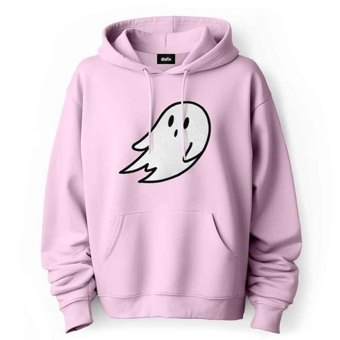 Dalix Giant Ghost Embroidered Hoodie Soft Fleece Hood Sweatshirt Mens In Light Pink S Small : Target