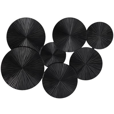 Wood Plate Carved Pinwheel Wall Decor Black - The Novogratz : Target