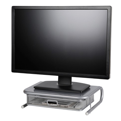 Mesh Monitor Stand With Drawer Silver - Brightroom™ : Target