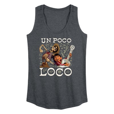 Women's Coco Un Poco Loco Graphic Racerback Tank - Heather Charcoal - X ...