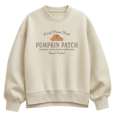 Women's - Instant Message - Pumpkin Patch Oversized Fleece Crew ...
