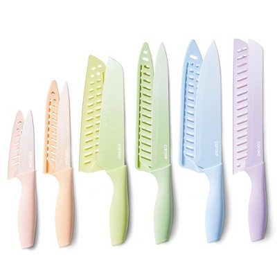 Classic Cuisine 14 Pc Colored Knife Set With Sheaths - Pro Grade : Target