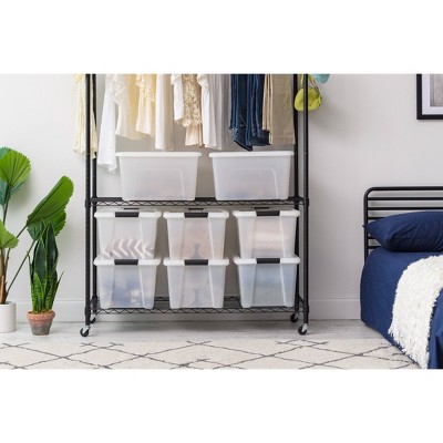 Iris 32qt Stack And Pull Clear Storage Bin With Lid Natural : Target