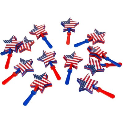 Blue Panda 12 Pack Star Shaped Hand Clappers For Kids, Patriotic ...