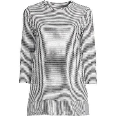 Lands' End Women's 3/4 Sleeve Slub Jersey Swing Tunic - Small - White ...
