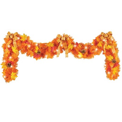 Collections Etc Lighted Fall Leaves Garland : Target