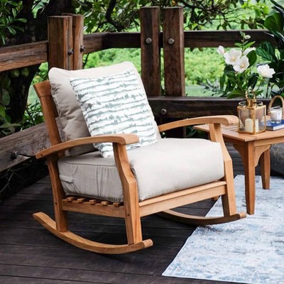 Cambridge Casual Abbington Teak Outdoor Patio Rocking Chair With ...