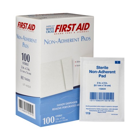American White Cross Non-stick Wound Pad, Sterile, 2 In X 3 In, 100 ...