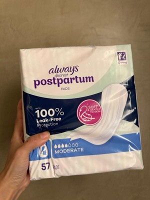 Always Discreet Postpartum Moderate Maxi Pad - 57ct : Target