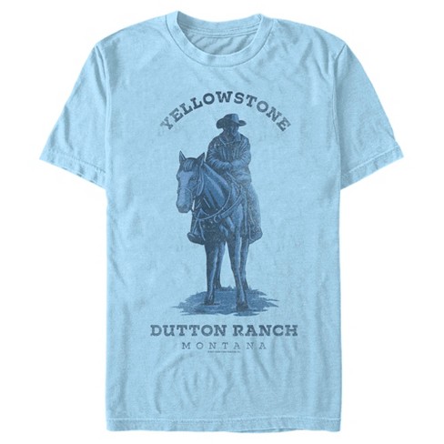 Men's Yellowstone Blue Realistic John Dutton Riding Horse T-shirt ...