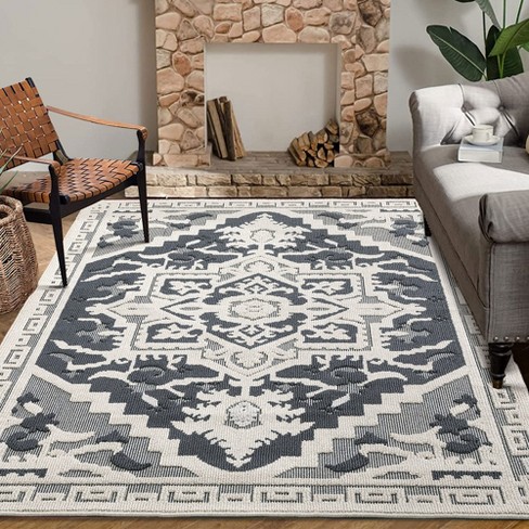 Vintage Boho Rug Shag Rugs For Living Room Bedroom High Low Pile Area ...