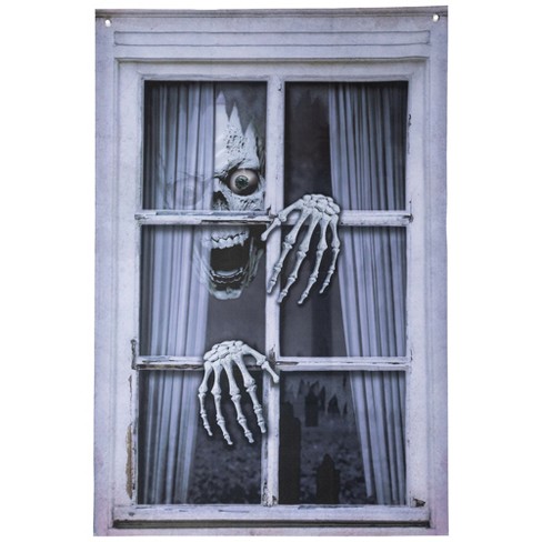 Northlight Scary Skeleton Fake Window Halloween Decoration - 46" : Target