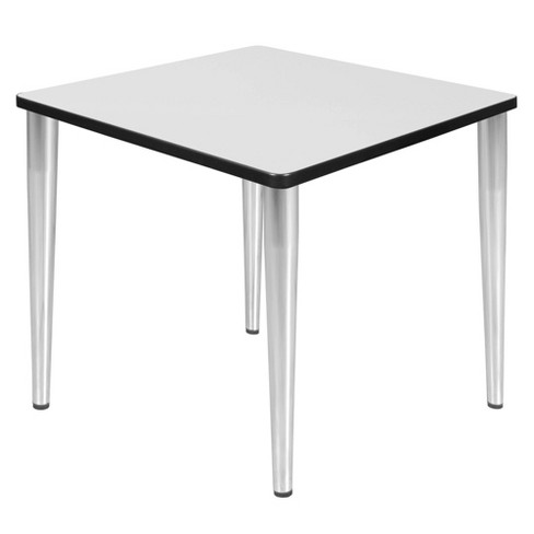 30" Dali Square Tapered Leg Dining Table White/chrome - Regency ...