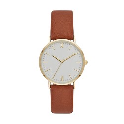 Women's Timex Easy Reader Watch With Leather Strap - Gold/brown ...