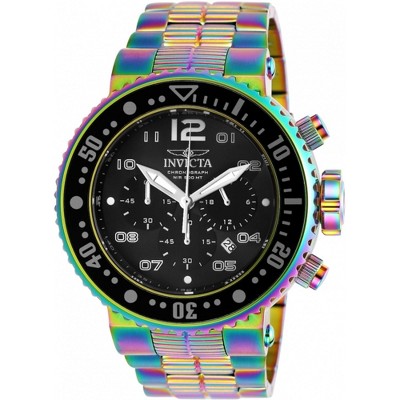 Invicta 25078 Men's Pro Diver Black Dial Iridescent Bracelet Watch : Target