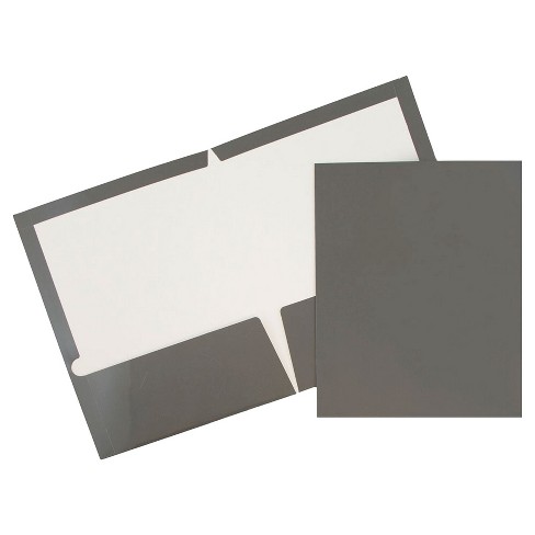 Jam 6pk Glossy Paper Folder 2 Pocket - Gray: Stationery, Non-pronged ...