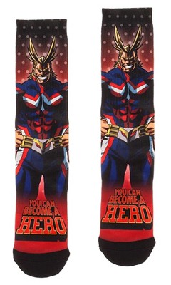 Bioworld My Hero Academia All Might Men's Sublimated Crew Socks ...
