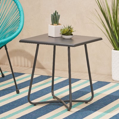 Xiyuyeu Morden Outdoor Side Table, Patio Metal End Table With X-shape ...