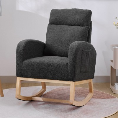 Tangkula Ergonomic Rocking Chair Baby Nursery Chair Glider With Ottoman ...