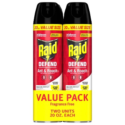 Raid Ant and Roach Killer Bug Spray Unscented - 2ct/20oz each : Target