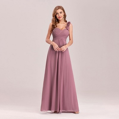 Chiffon Sweetheart One Shoulder Pleated Maxi Long Bridesmaid Dresses ...