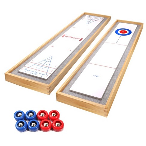 Gse 2-in-1 Shuffleboard And Curling Tabletop Game Set With 8 Rollers ...