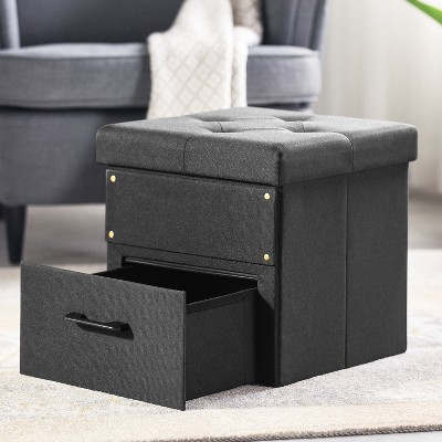 15" Cube Stockbox Collapsible Ottoman With Storage Drawer - Mellow : Target