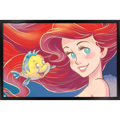 Trends International Disney The Little Mermaid - Ariel Close-up Framed ...