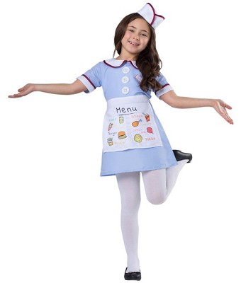 Dress Up America Diner Waitress Costume For Toddler Girls : Target