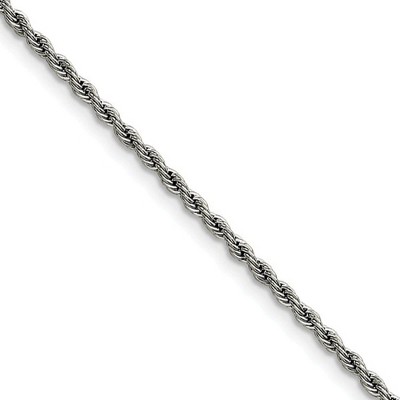 Black Bow Jewelry 2.3mm Stainless Steel Rope Chain Necklace, 22 Inch ...