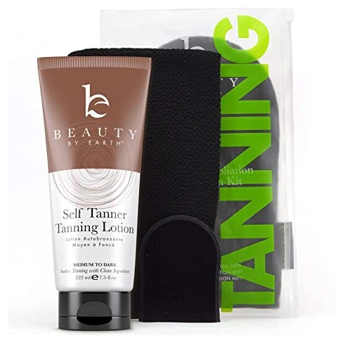 Beauty By Earth Self Tanner Lotion And Self Tanning Mitt : Target