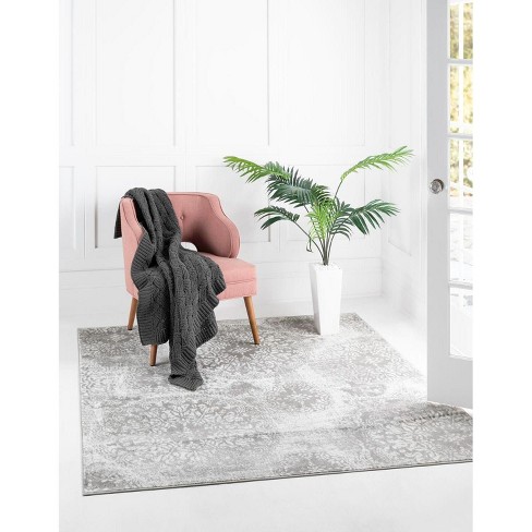 Unique Loom 5' 3 X 5' 3 Sofia Grand Light Gray Square Area Rug : Target