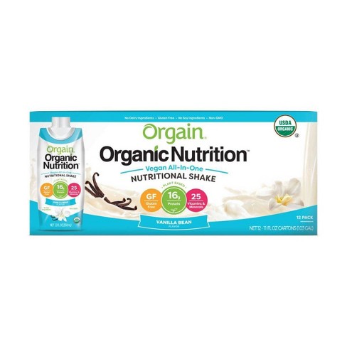 Orgain Organic Vegan Protein Shake - Vanilla Bean - 12ct : Target
