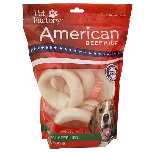 Pet Factory American Beefhide Donuts Natural Flavor - 3-4", 8 Count ...