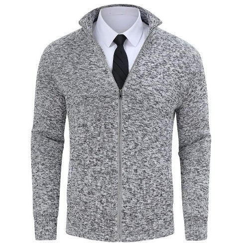 Whizmax Men's Fleece Cardigan With Long Sleeves Light Gray S : Target