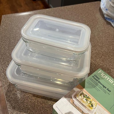 6pc (set Of 3) Glass Food Storage Container Set Clear - Figmint™ : Target